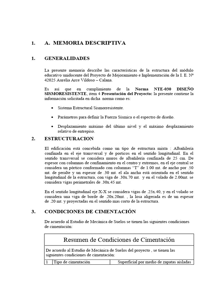 M[1].D. ESTRUCTURAS CALANA | PDF | Fundación (Ingeniería) | edificio