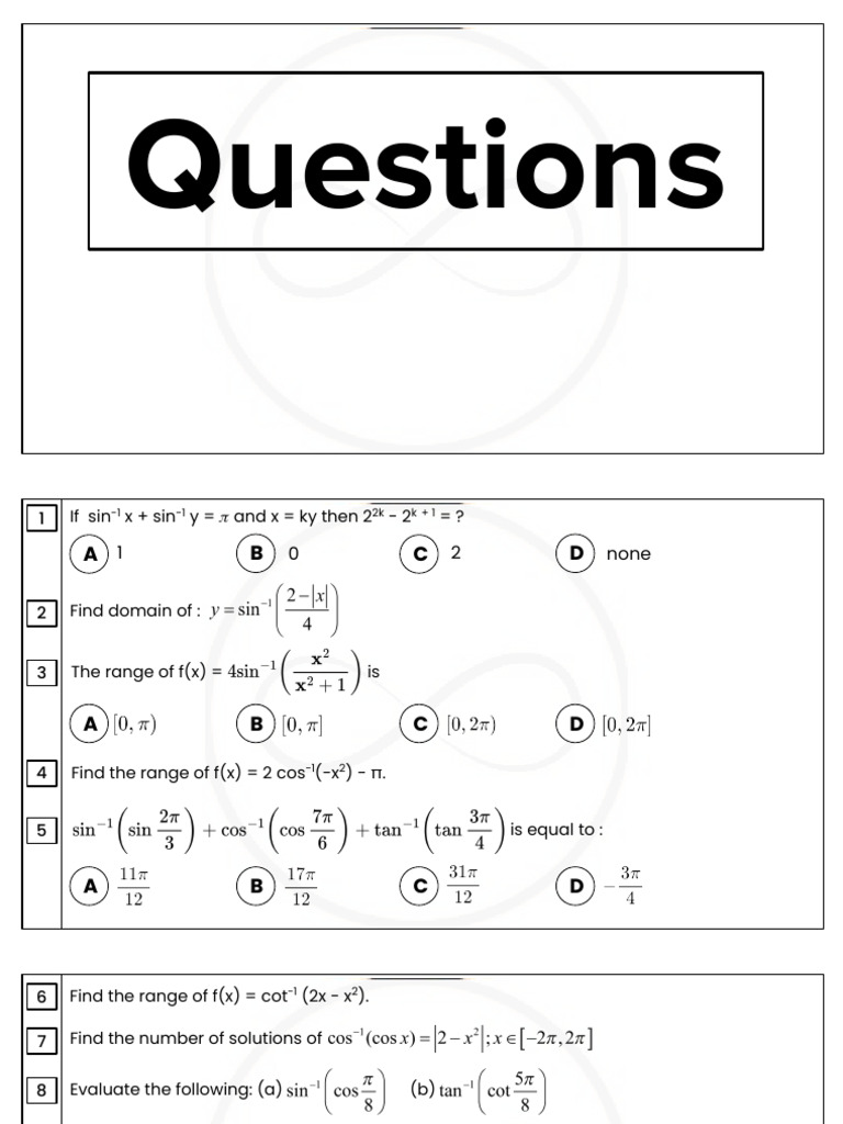 ITF - Question Sheet | PDF