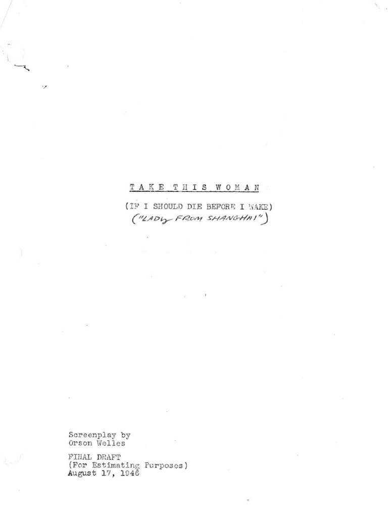 Lady From Shanghai | PDF