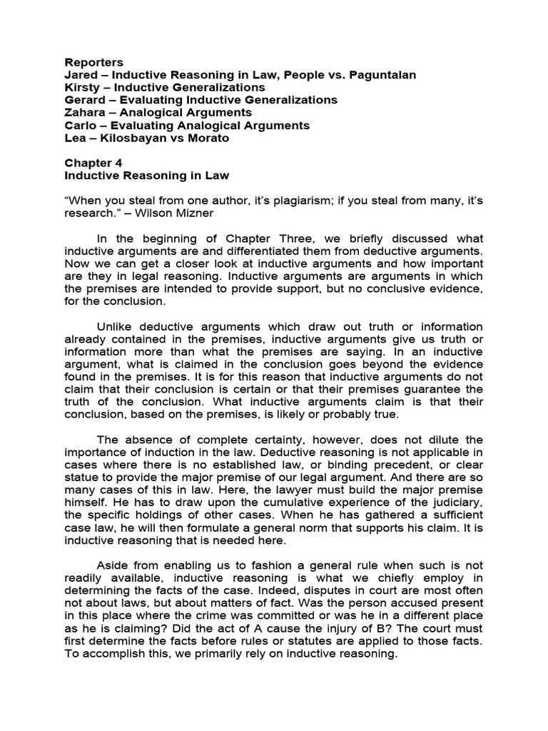 Chapter 4 | PDF | Argument | Inductive Reasoning