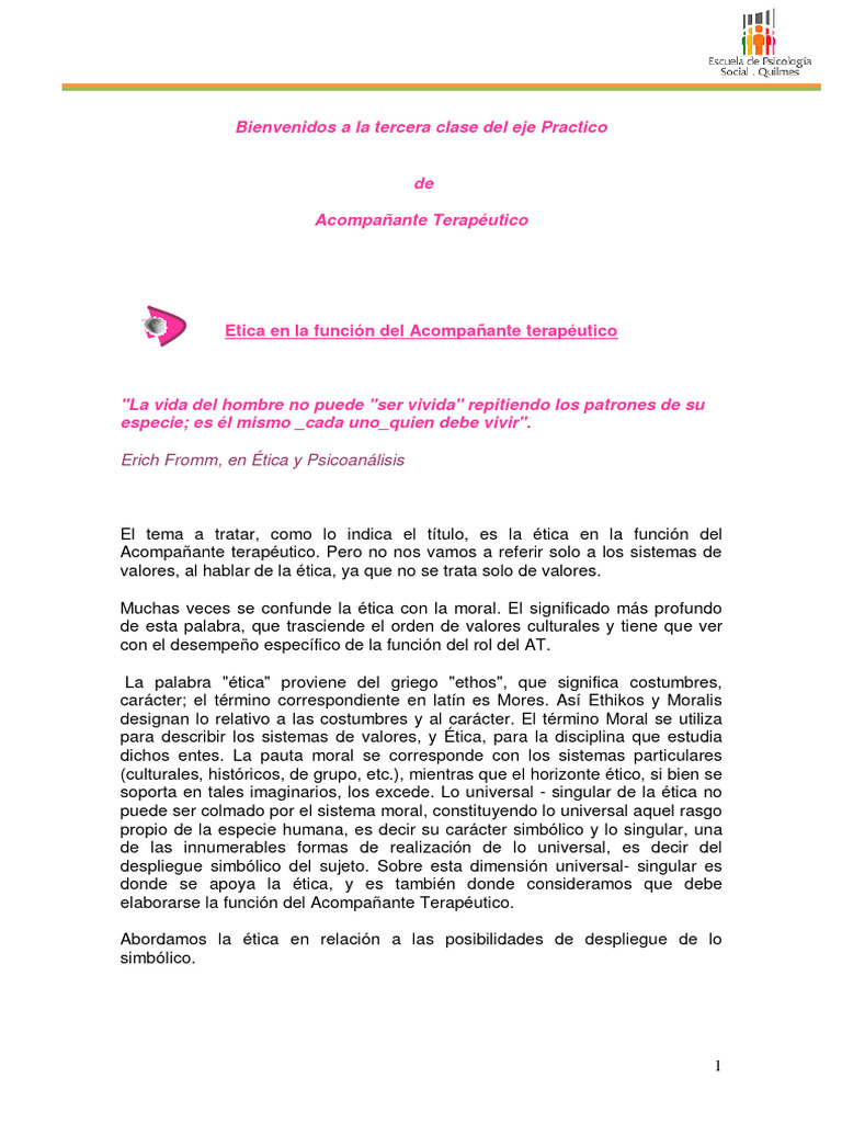 CLASE 3 AT-Practica-Eica | PDF | Moralidad | Terapia