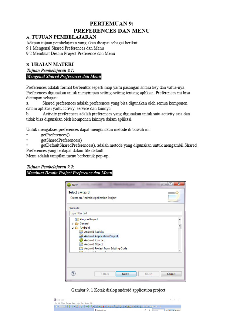 PERTEMUAN 9 - Preferences Dan Menu | PDF