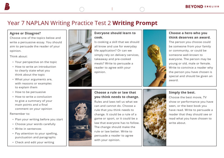 Year 7 NAPLAN Writing Practice Test 2 Writing Prompt 2024-03-13 00-53 ...
