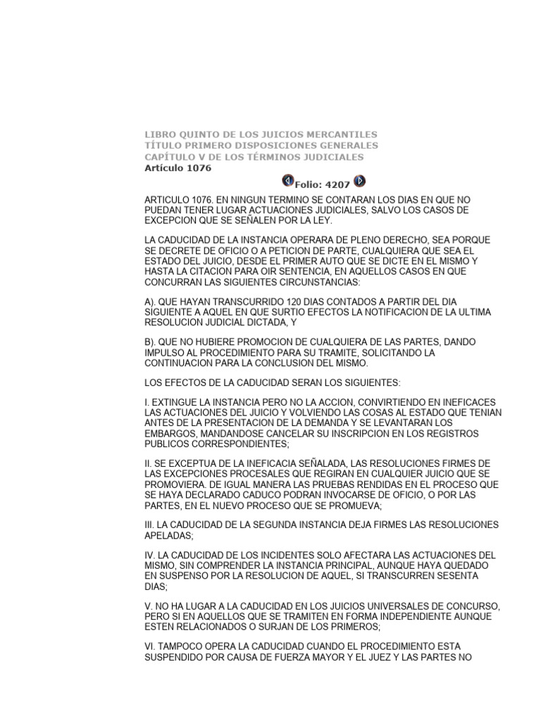 Caducidad de Instancias en Juicios Mercantiles | PDF | Sentencia (ley ...