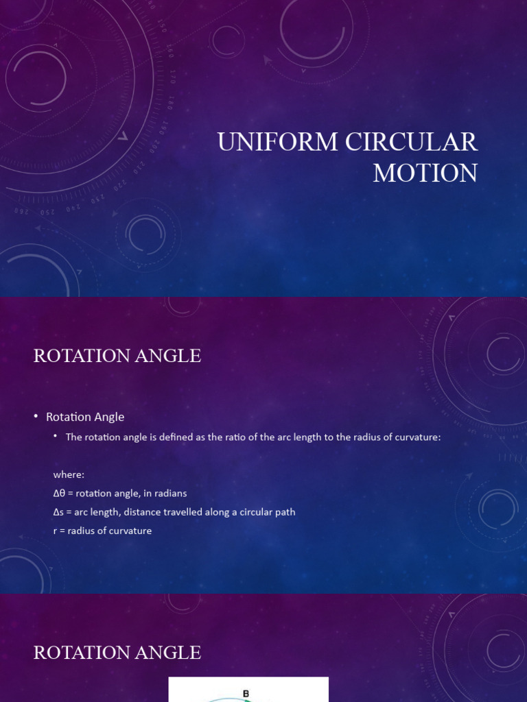 Uniform Circular Motion Pdf Acceleration Angle