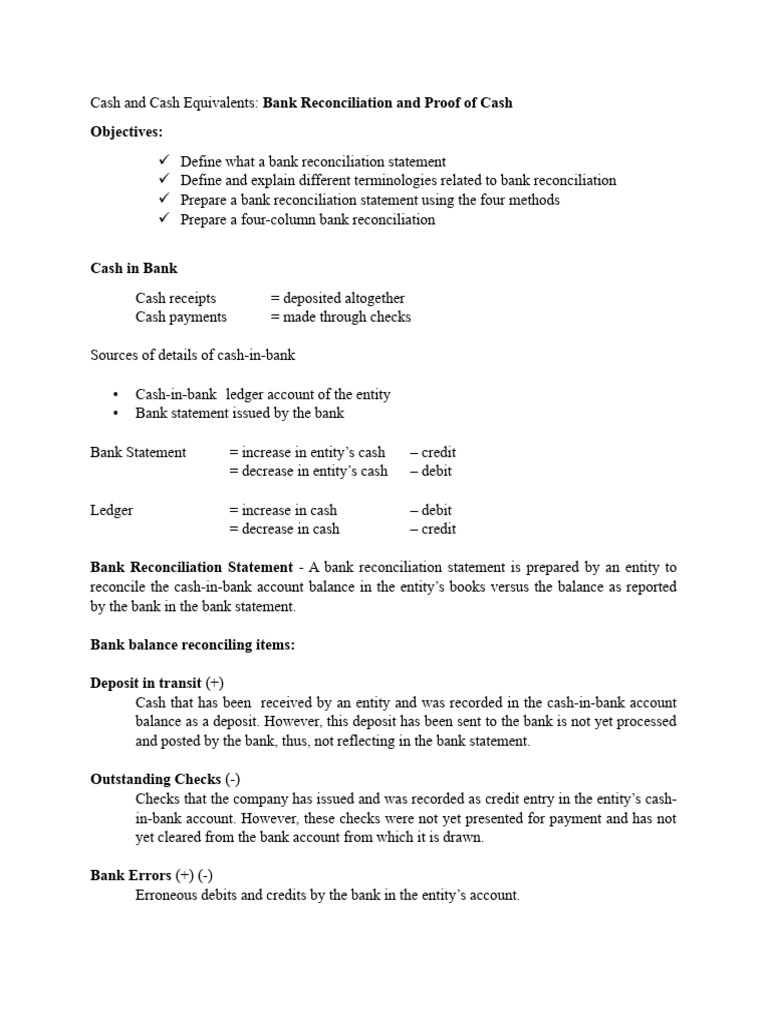 Cash-and-Cash-Equivalents | PDF | Debits And Credits | Banks