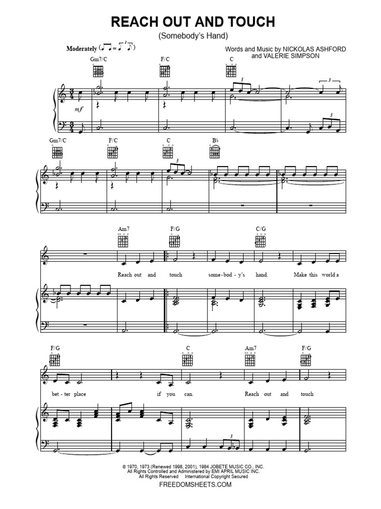 Diana Ross - Reach Out and Touch (Somebody's Hand) | PDF