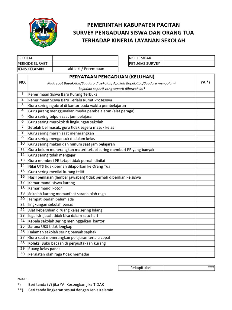 Pernyataan Pengaduan (Keluhan) DDK | PDF