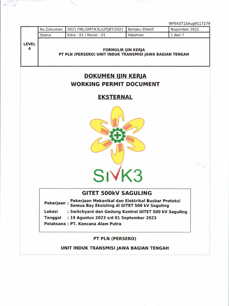 WP Gitet 500 KV Saguling 19-0133 | PDF