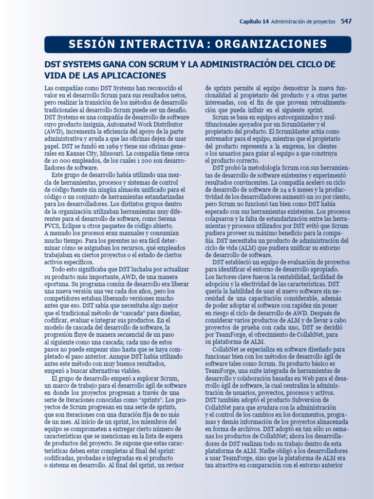 DST Systems: Éxito con Scrum y ALM | PDF | Scrum (desarrollo de ...