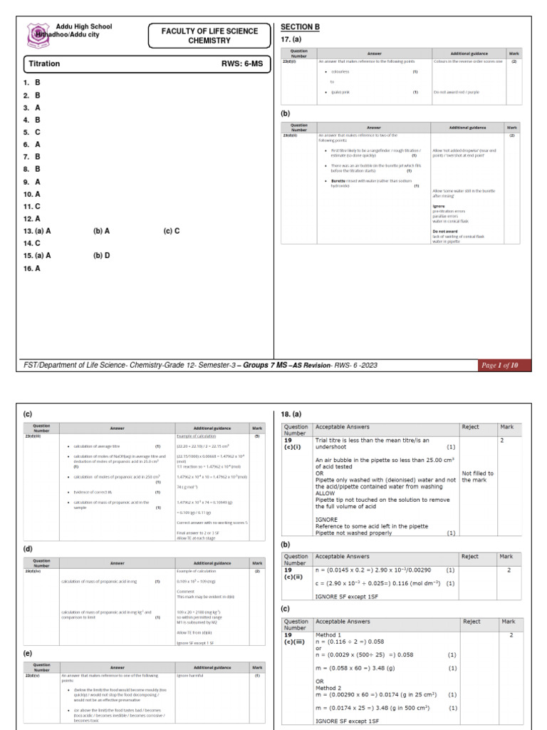 Titration RWS 6 - MS | PDF