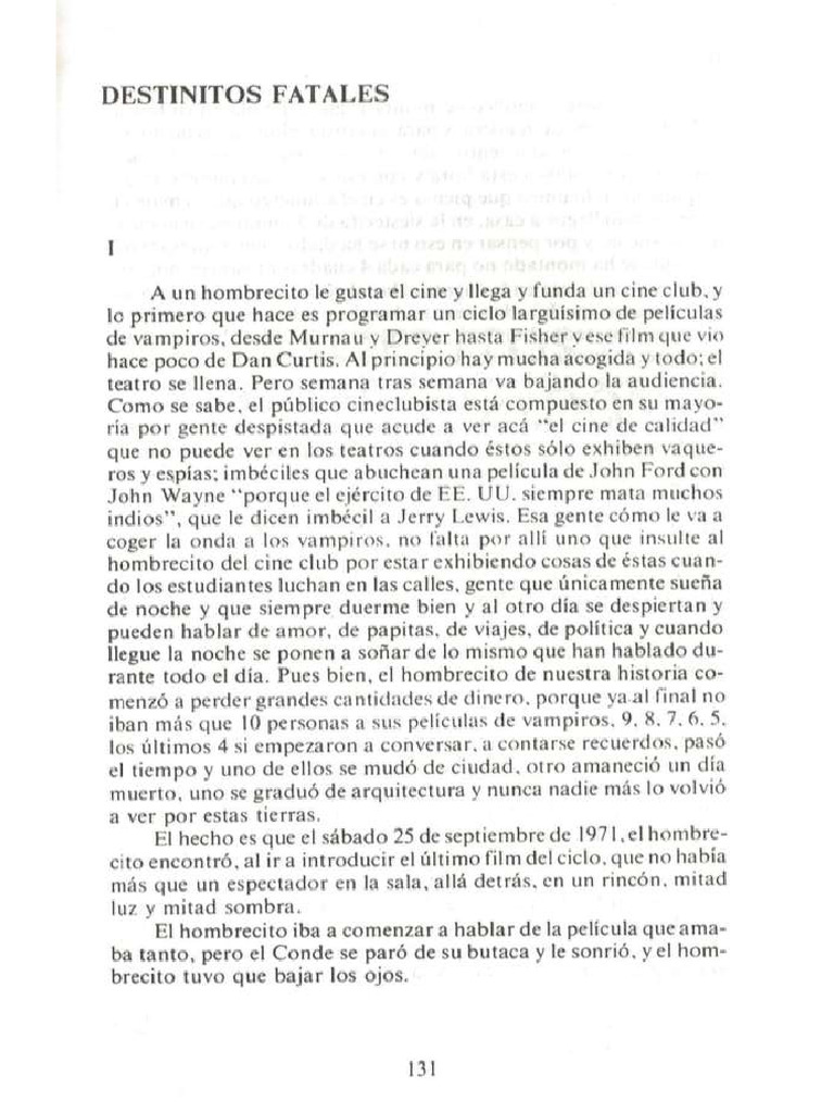 Destinitos Fatales - Andrés Caicedo | PDF