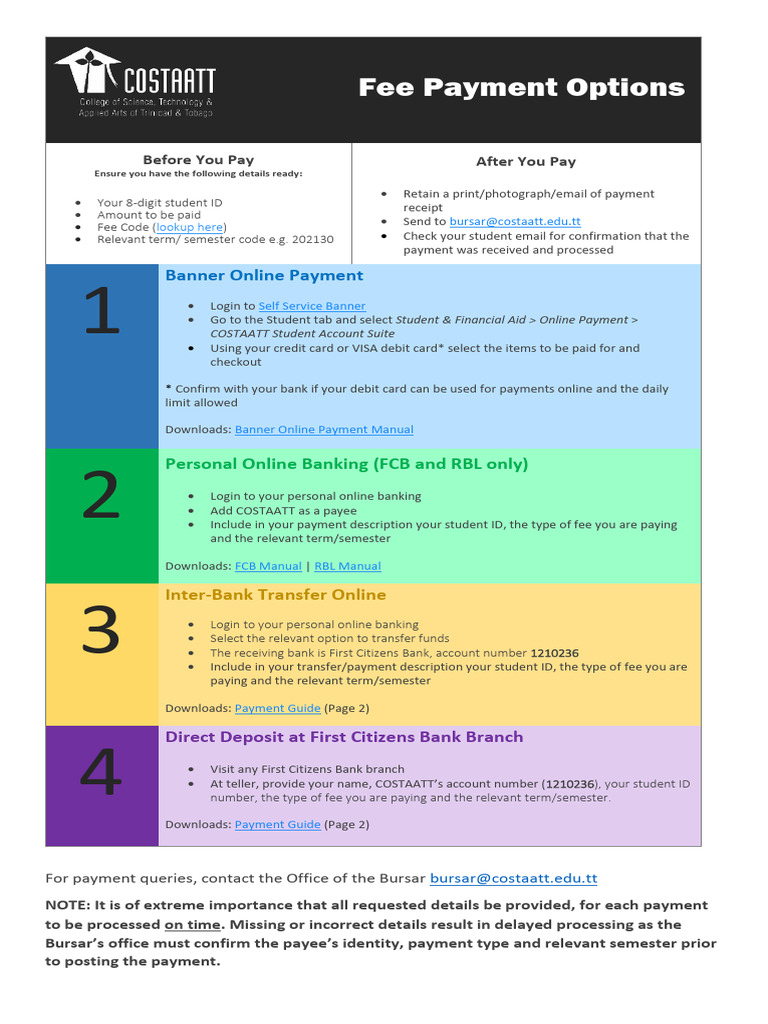 Fee Payment Options For Students-A Quick Guide - 1673367740 | PDF | Payments | Banks
