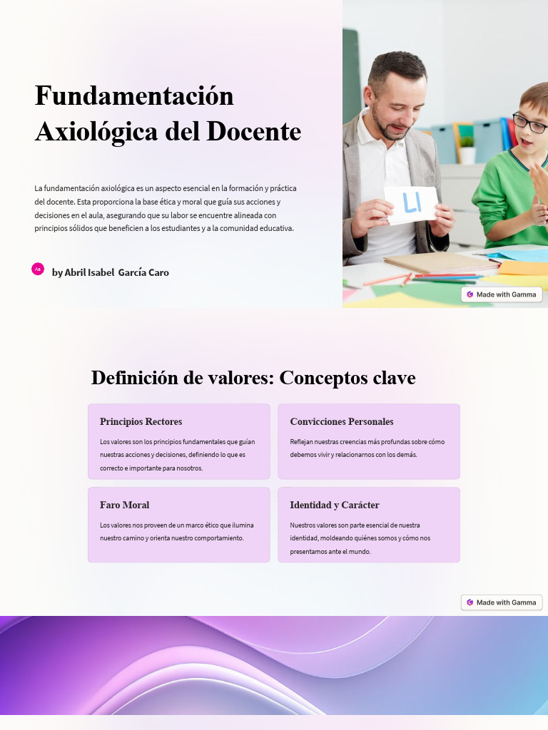 Fundamentacion Axiologica Del Docente | PDF | Maestros | Enseñando