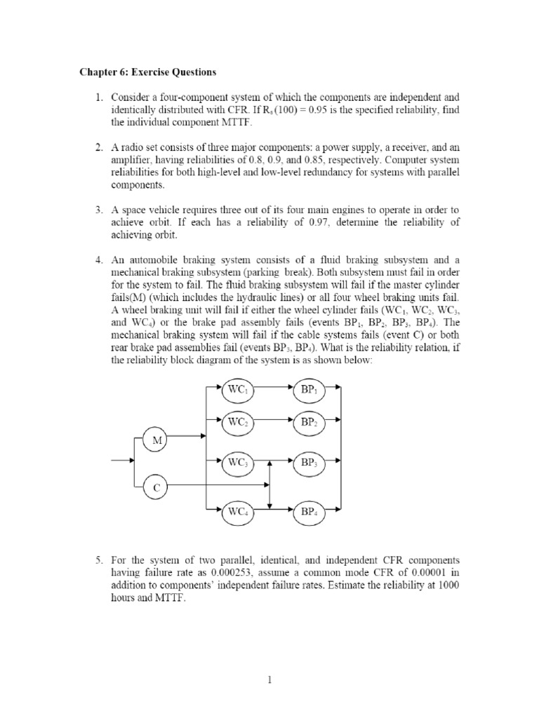 06 - Reliability of Systems - Problems | PDF