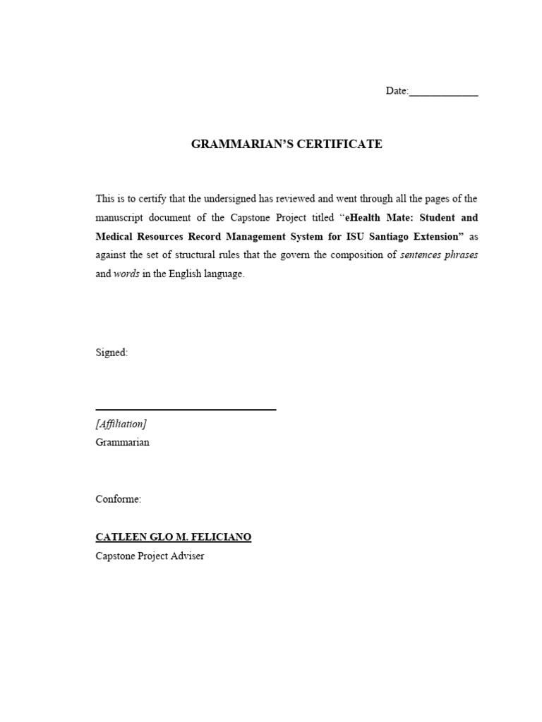 Grammarians Certificate | PDF
