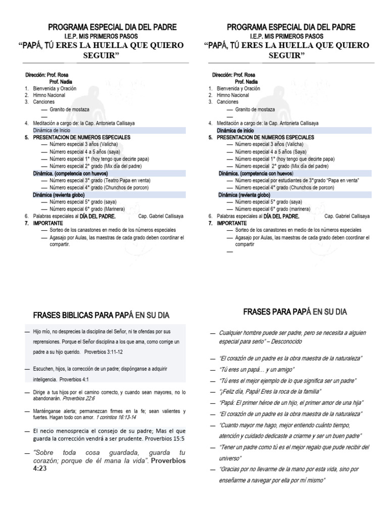Programa Dia Del Padre | PDF