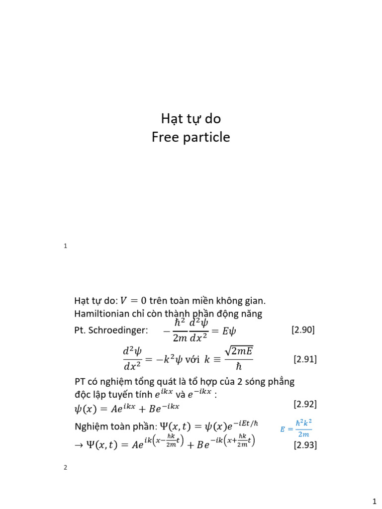 Chap 2 Free Particle 2024 | PDF