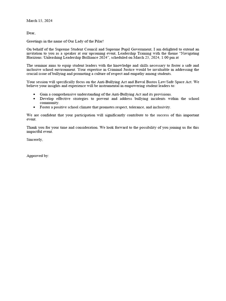 Letter For Speaker Edited1 | PDF