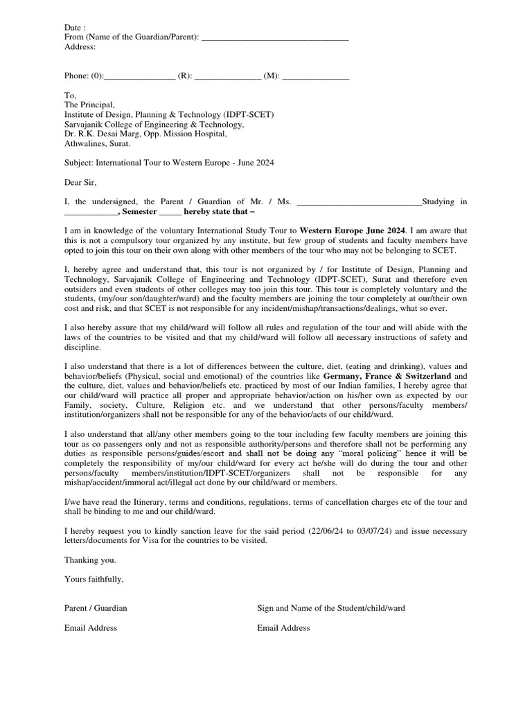 International Parenets consent | PDF