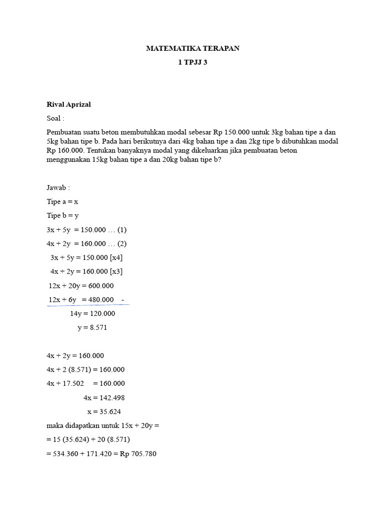 Matematika Terapan 1 TPJJ 3 Fungsi Turunan | PDF