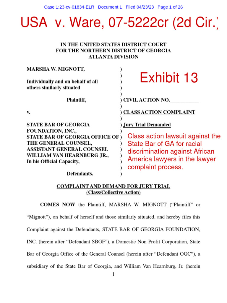 (9.6-1 - EX) 07.07.24 Ex. 13 Re Mignott v. State Bar of GA, Class ...