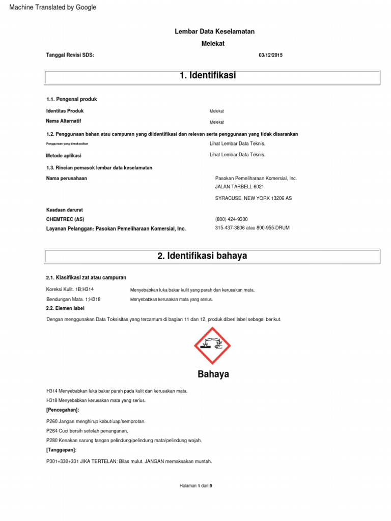 Msds - Cling | PDF