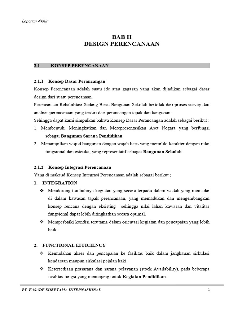 Bab 2 Design Perencanaan (Revisi) | PDF