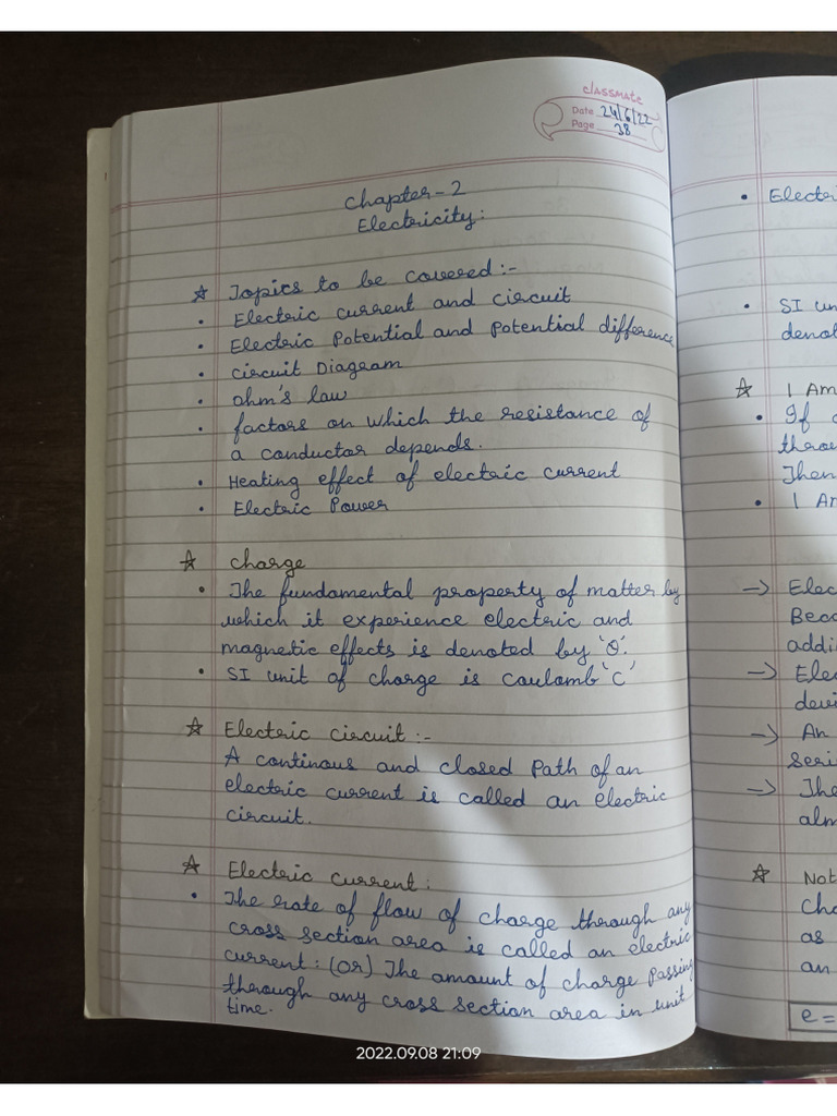 Chapter 12 Electricity Notes | PDF