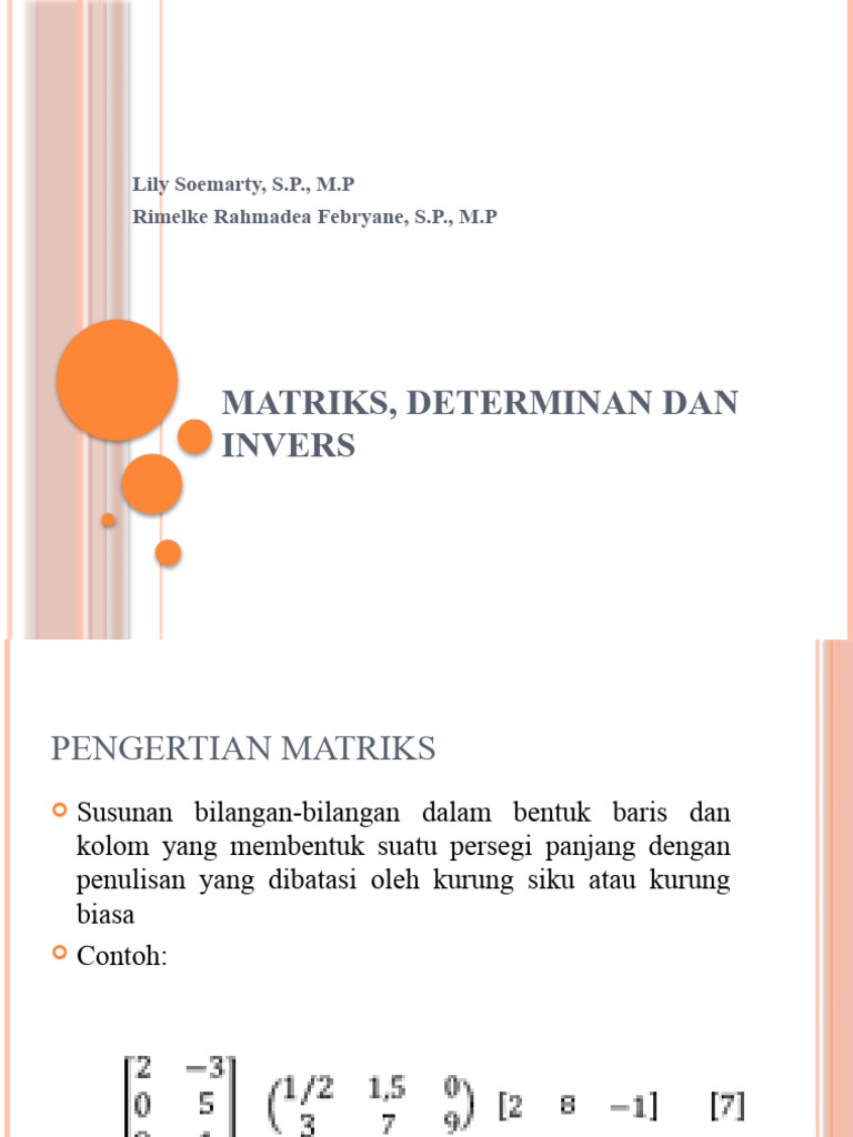 Matriks, Determinan Dan Invers | PDF