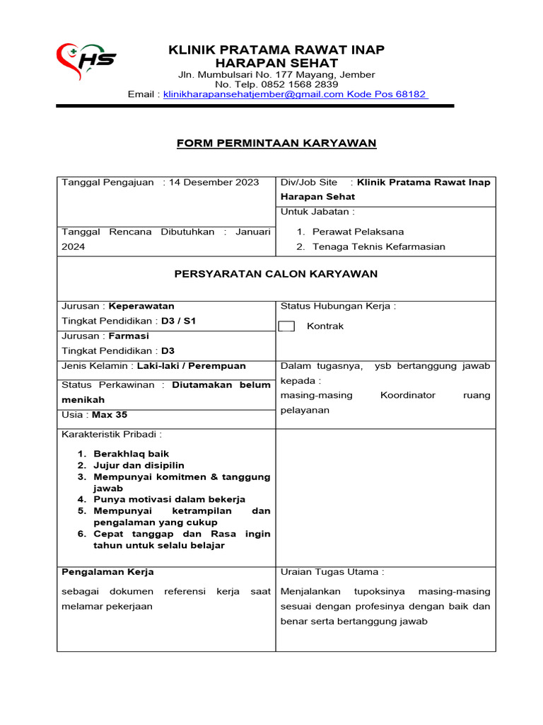 Form-Permintaan-Karyawan | PDF