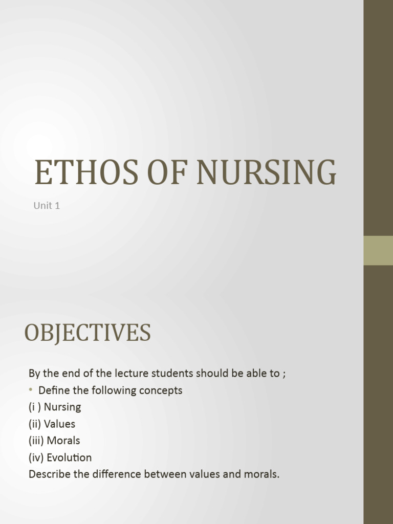 Ethos Unit 1 | PDF | Morality | Nursing