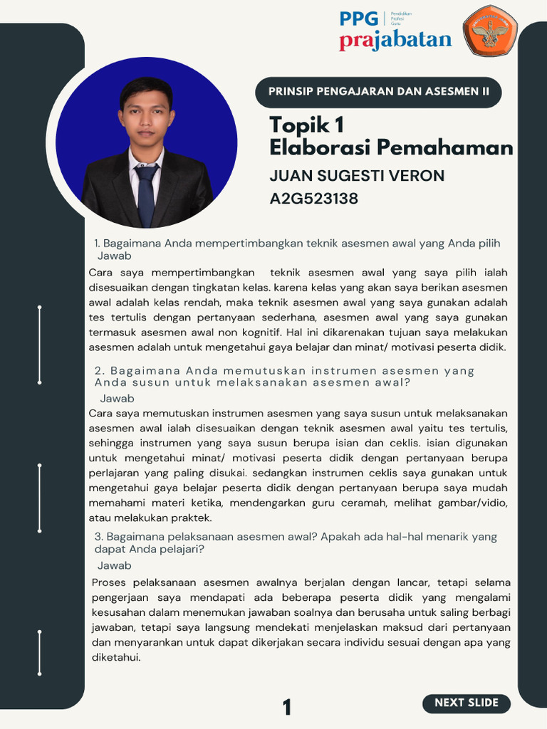 PPA II Topik 1 Elaborasi Pemahaman | PDF