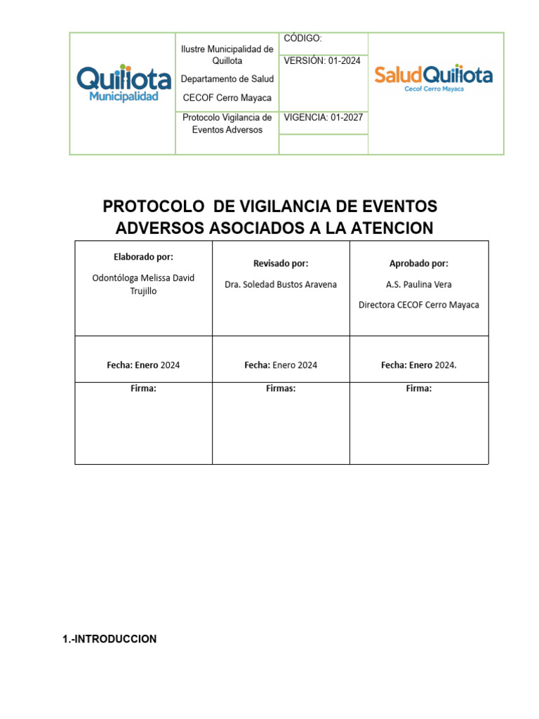 Notificación de Eventos Adversos Cecof Cerro Mayaca | PDF | Seguridad del paciente | Medicina