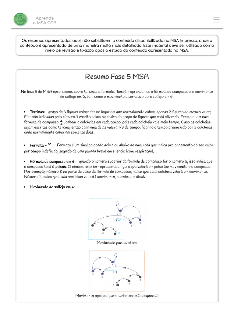 Aprenda o MSA CCB - Resumo Fase 5 | PDF