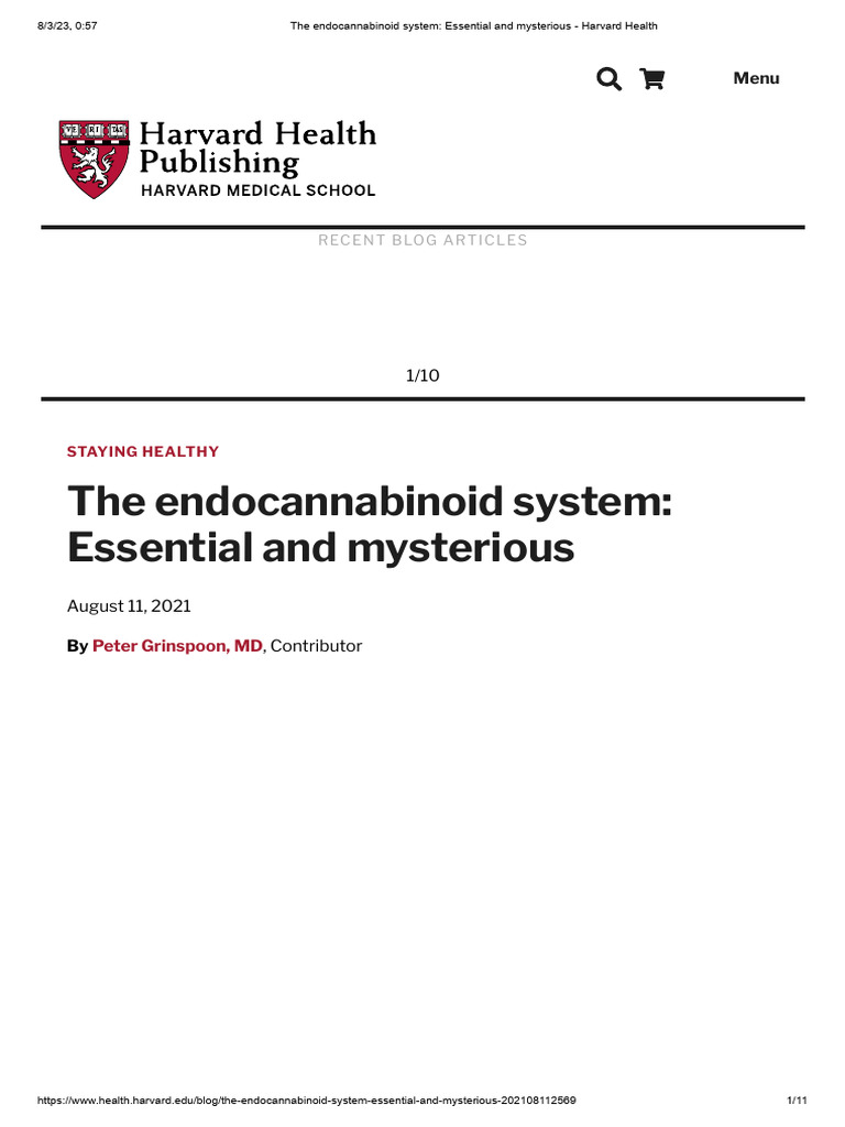 The endocannabinoid system_ Essential and mysterious - Harvard ...
