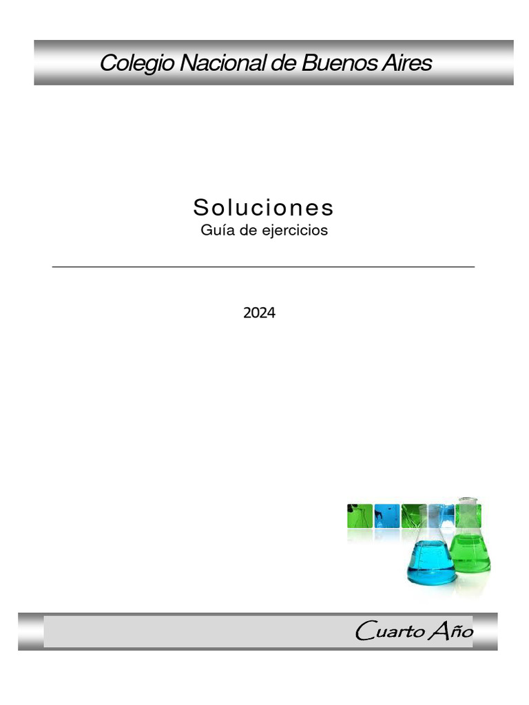 Guia de ejercicios - Soluciones | PDF | Concentración | Solubilidad
