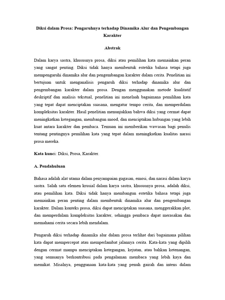 Diksi Dalam Prosa | PDF | Fiksi Umum