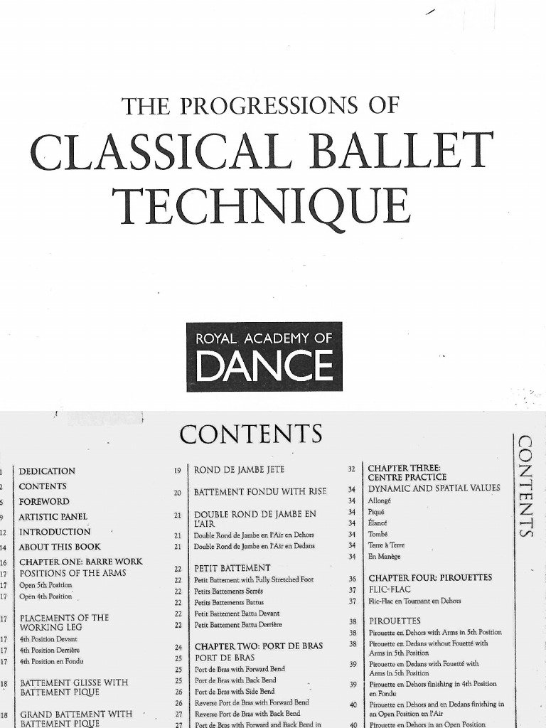 The Progressions of Clasical Ballet Technique | PDF