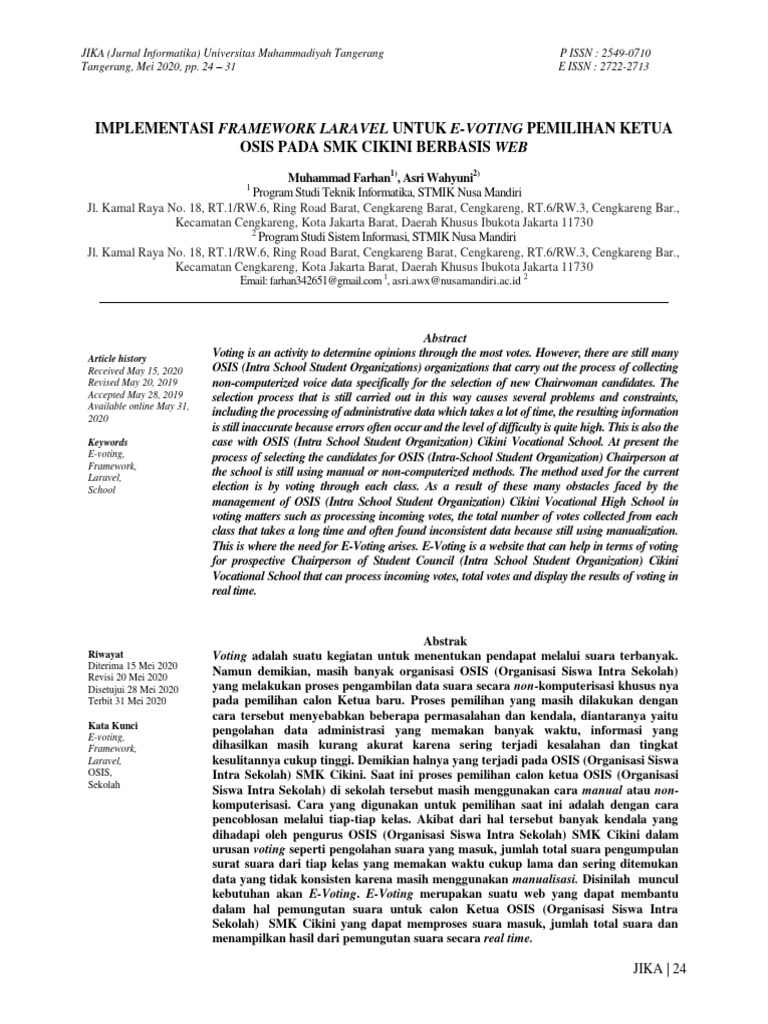 Implementasi Framework Laravel Untuk e V Fe57c906 | PDF | Karier ...