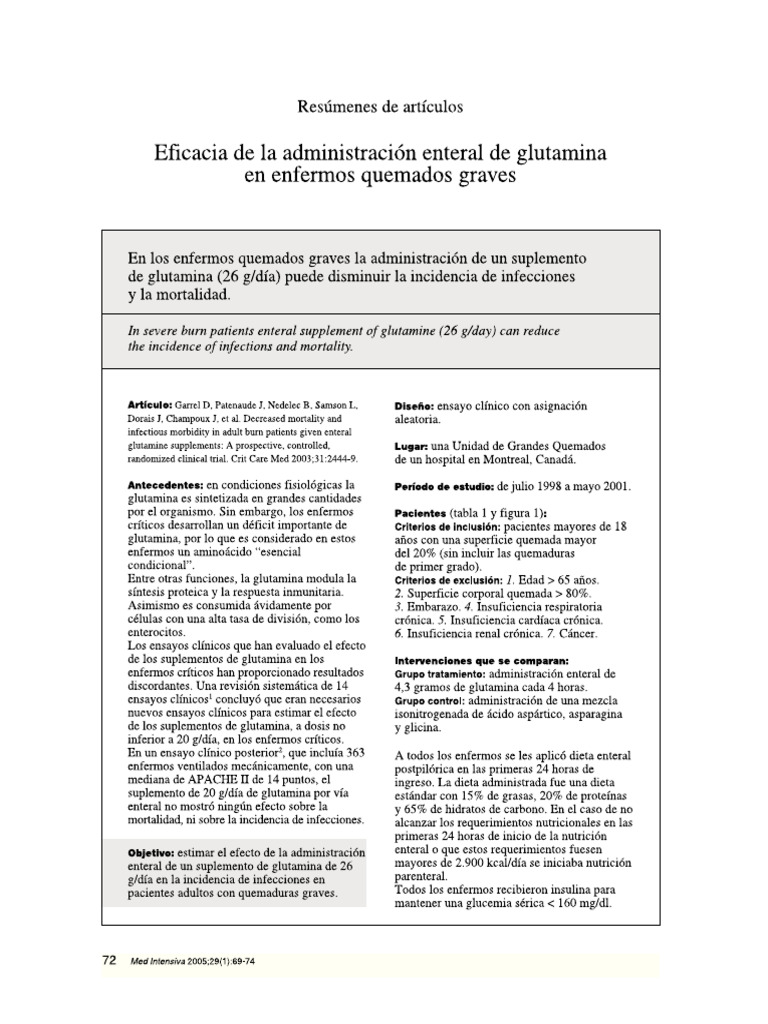 Estudio Glutamina | PDF