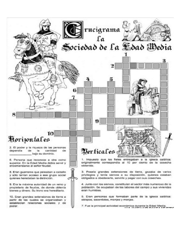 Edad Media Crucigrama | PDF