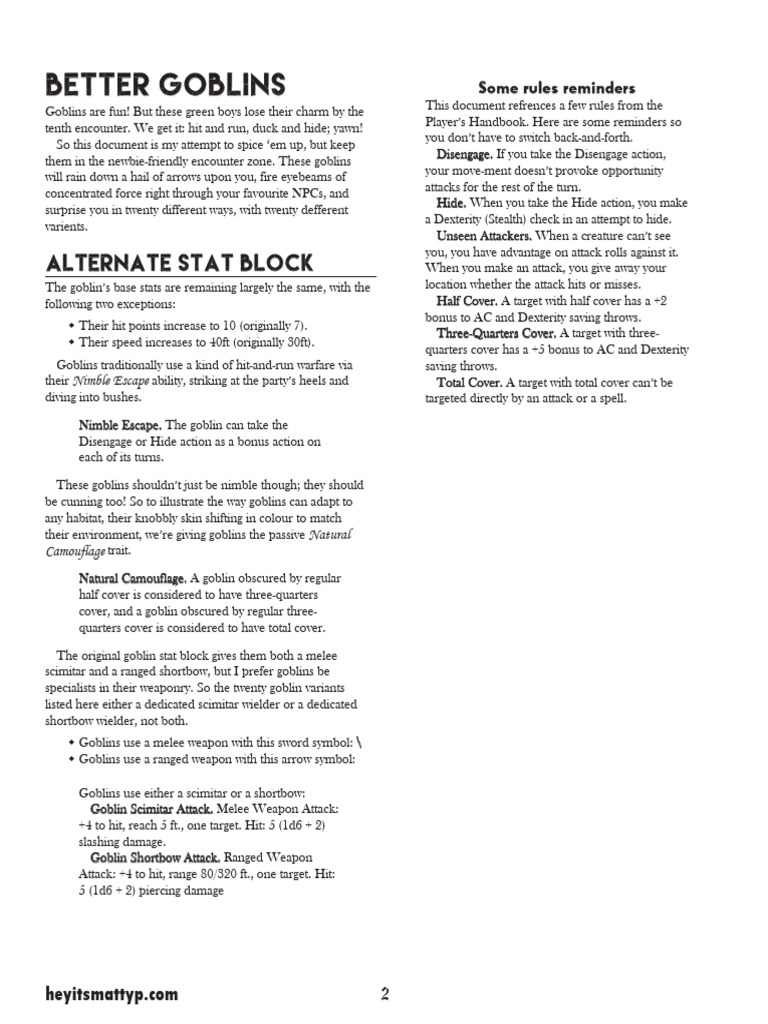 Better Goblins (Printable US Letter) | PDF