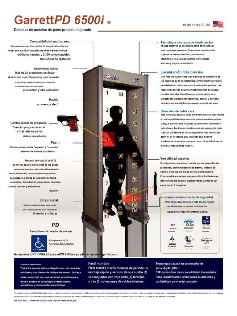 Arco Detector de Metales PD 6500i Garrett | PDF | Internet de las Cosas | Diodo emisor de luz