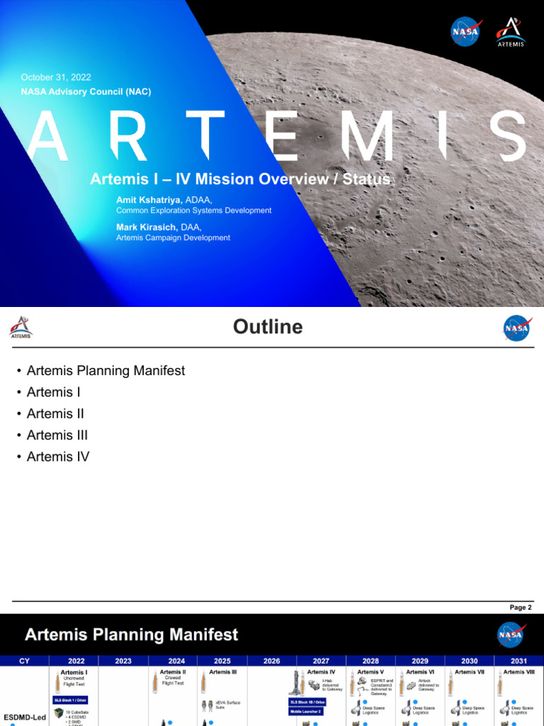 Nac October 2022 Artemis Final Rev B | PDF | Space Launch System ...