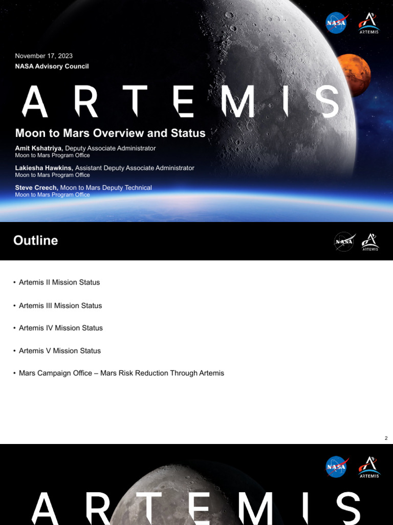 Moon To Mars Nac Nov 2023 v2 | PDF | Space Launch System | Orion ...