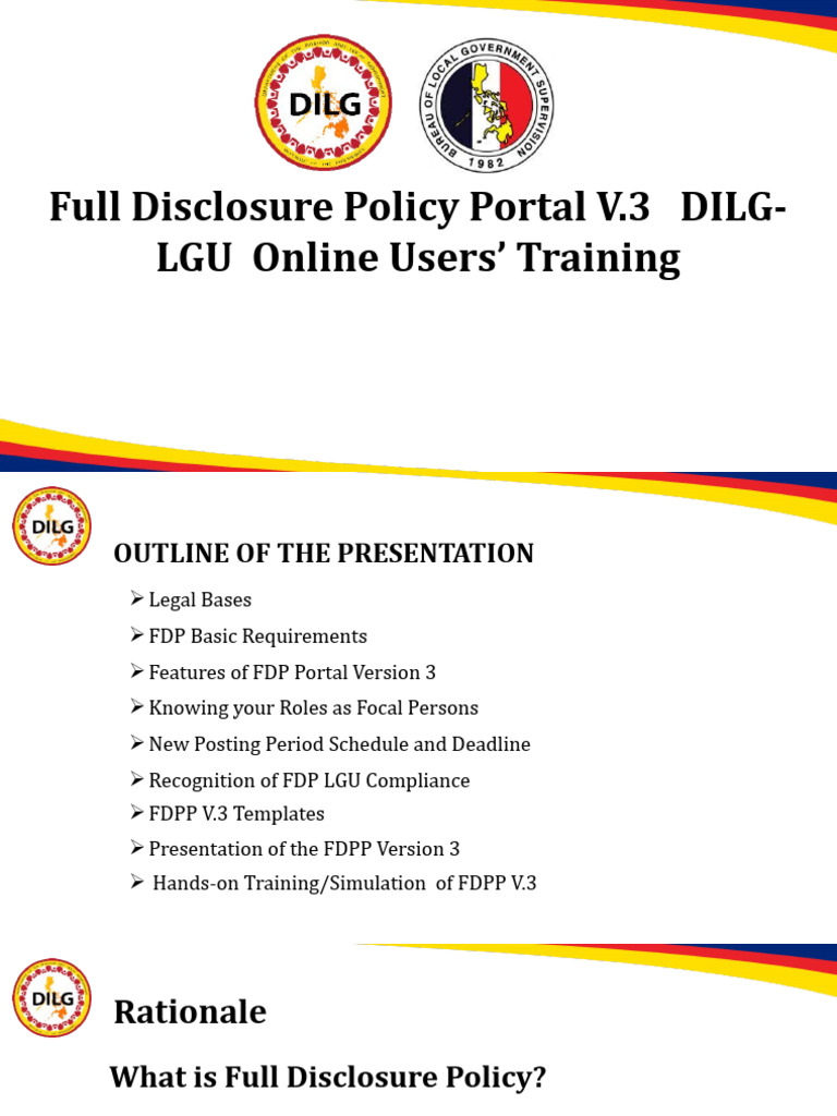 FDP Portal v.3 DILG and LGU Focal Persons Cluster Training Final 042523 ...