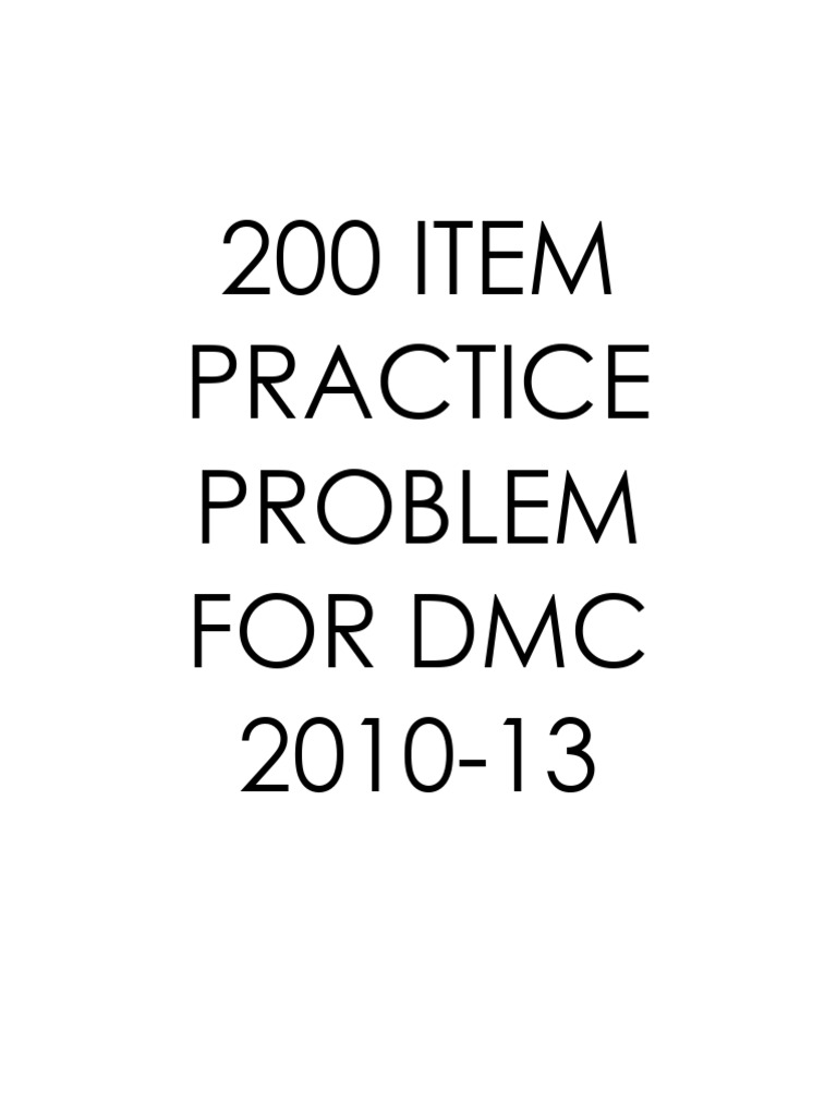 200 Item Practice Problem For DMC 2010 | PDF | Surveying | Geodesy