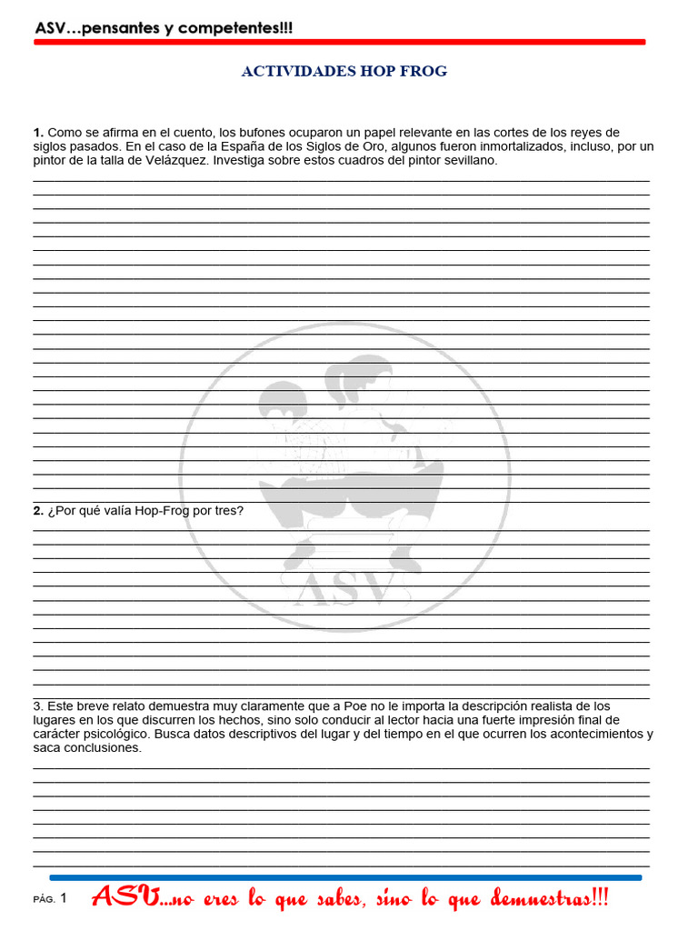 Actividades sobre "Hop-Frog" | PDF