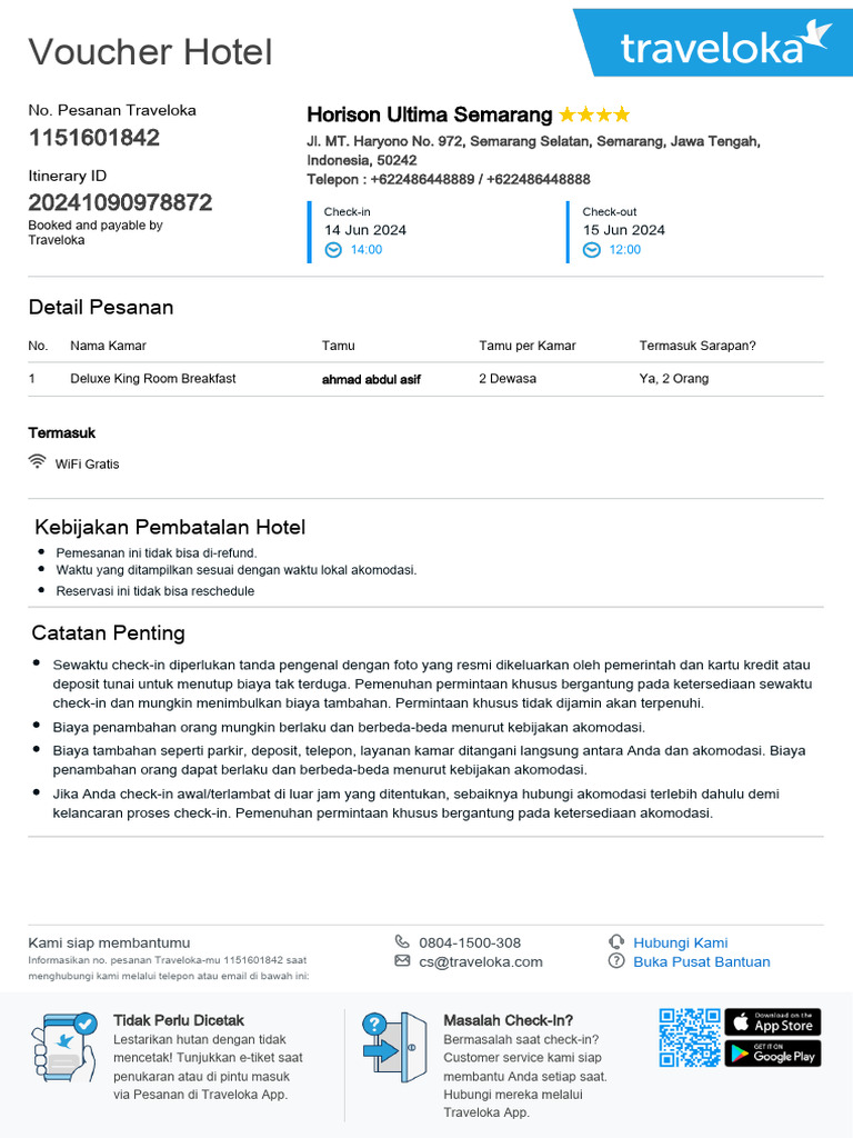 Ahmad Abdul-1151601842-Horison Ultima Semarang-HOTEL - STANDALONE | PDF